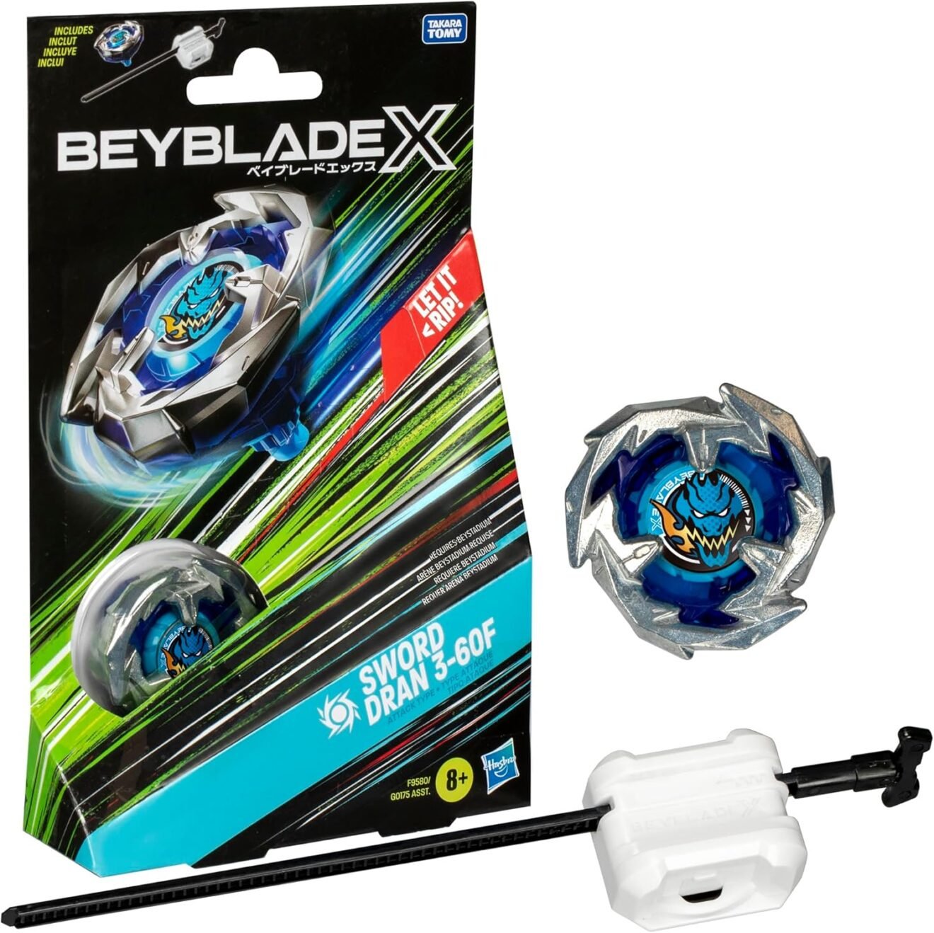 Beyblade X Sword Dran 3-60F Starter Pack Set - Attack Type Right ...
